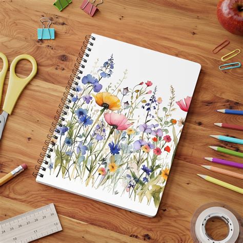 Wildflowers Journal Floral Nature Notebook Botanical Diary Garden