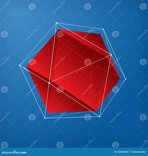 Abstract Triangular Shape Of Crystal On Blue Background Stock Vector