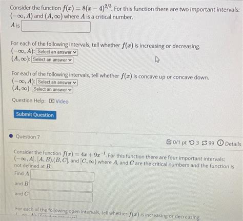 Solved Consider The Function F X 8 X−4 2 3 For This