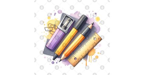 ️🖊️📏 Pencil Sharpener Marker And Ruler Essential School Supplies