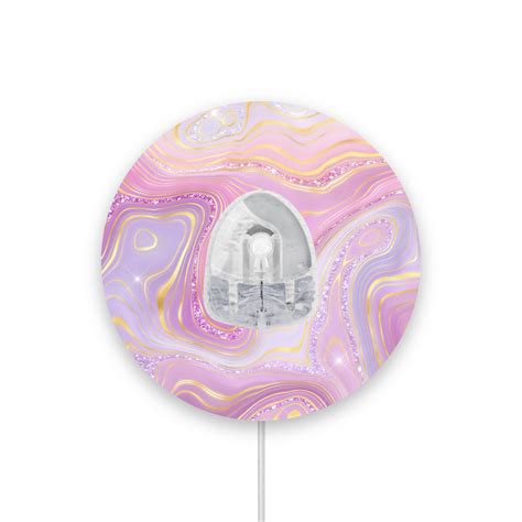 Pink Marble Sparkle Effect Infusion Set Diabetes Patch Patch And Stick