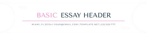 Free Minimalist Essay Header Template To Edit Online