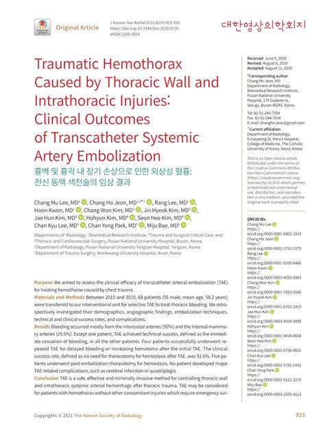 Traumatic Hemothorax Caused By Thoracic Wall And Intrathoracic Docslib