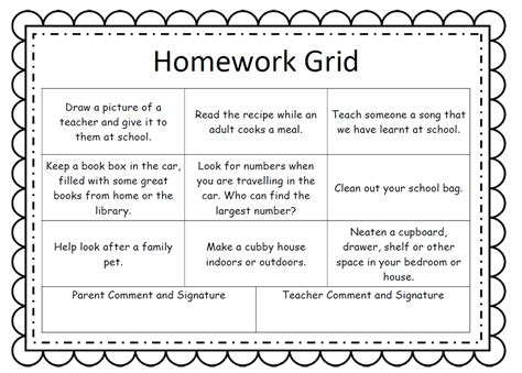 Homework Grid Sjm Home Learning Homework Grid Sjm Home Learning