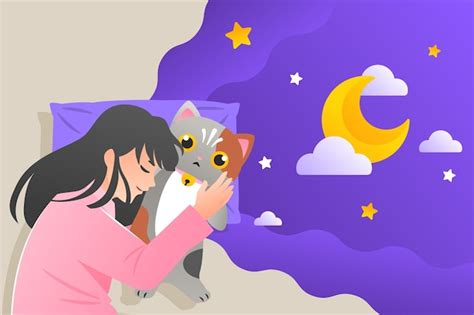 Premium Vector Bedtime Hand Drawn Flat Cartoon Composition
