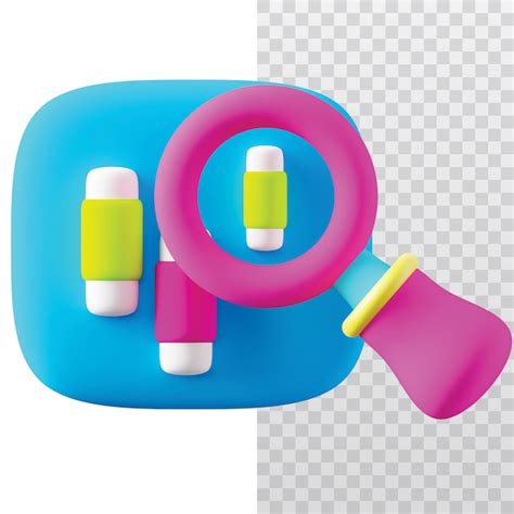 Premium Psd 3d Icon Analyze Illustration