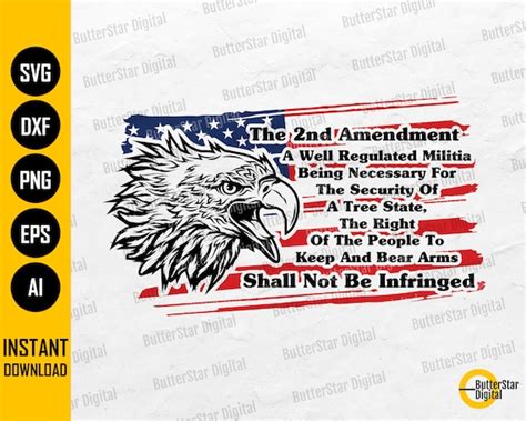 2nd Amendment Eagle Svg Second Amendment Svg Patriotic Etsy
