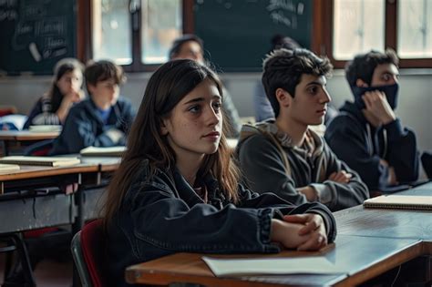 Engaged Students Interactive Classroom Setting Premium Ai Generated Image