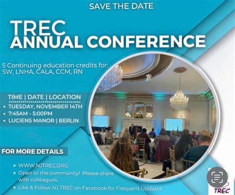 📣 Save The Date 📣 Nj Trec Will Be Hosting Their Annual Conference On November 14th • • • To