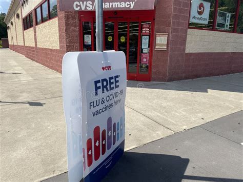 Cvs Pharmacy And Retail Store Exterior Free Flu Shot Sign Editorial