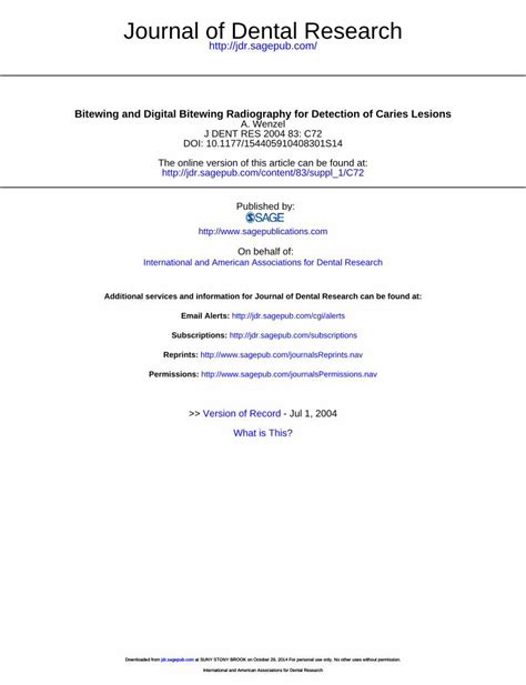 Pdf Bitewing And Digital Bitewing Radiography For Detection Of Caries