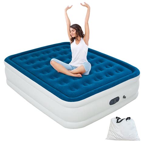 Queen Size Air Mattress With Built In Pump High Portable 18 Inflatable