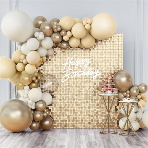 Champagne Gold Shimmer Wall Backdrop 24pcs Sequin Panels