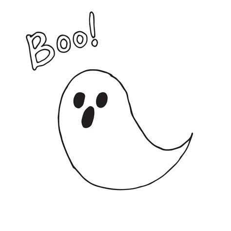 Vector Illustration In Doodle Style Small Ghost Simple Drawing On The Theme Of Halloween A