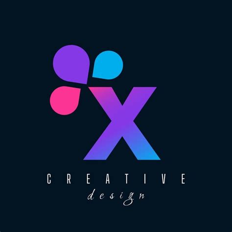 Premium Vector Letter X And Bubble Dots Logo With Black Background Purple Pink Bubbles Vector