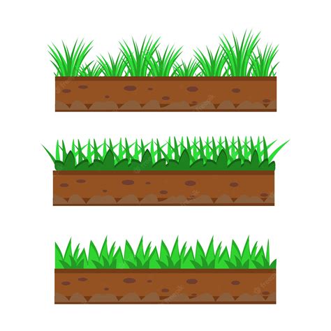 Premium Vector Ground And Grass Border Pack