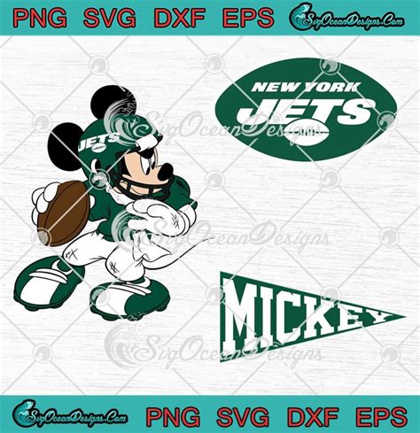 Mickey Mouse New York Jets Svg American Football Nfl Svg Png Eps Dxf
