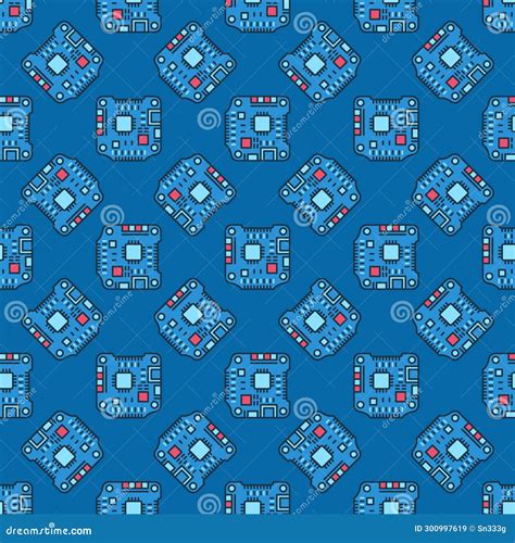 Quadcopter Flight Controller Vector Concept Blue Seamless Pattern Stock Illustration Quadcopter Flight Controller Vector Concept Blue Seamless Pattern Stock Illustration