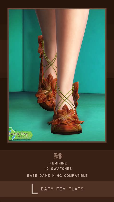 Earth Day Collection Leafy Fem Flats Leafy Flats Masculine Leafy Heels With Different Leaf