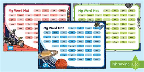 Cursive Space Themed Word Mat Fs2 Teacher Made Twinkl