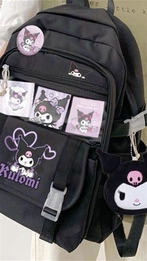 Mochila Astetic School Bags Black Backpack School Hello Kitty