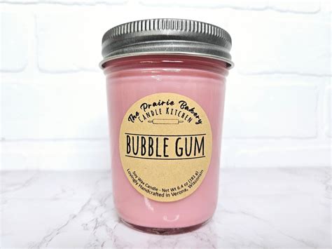 Bubble Gum Scented Soy Wax Candle Nostalgic Sweet Sugar Bubblegum