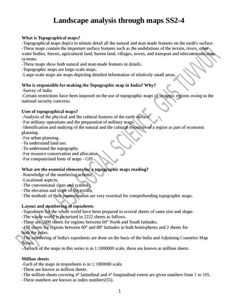 Hsslive Eng Ss2 4 Landscape Analysis Through Maps Note 2021 22 Landscape Analysis Through Maps