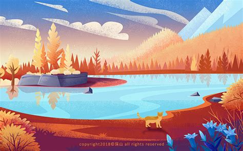 尼汝穿越亚丁风景插画1