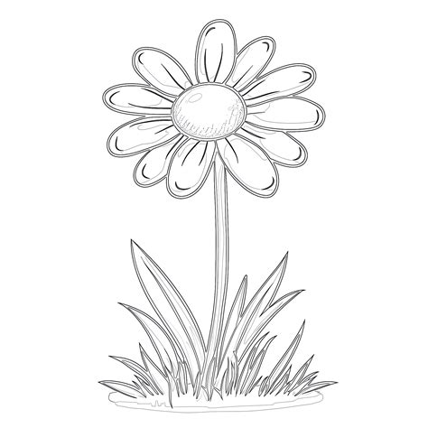 Simple Daisy Coloring Page Coloring Pages Mimi Panda