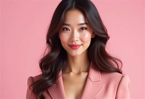 Exotic Asian Woman With Elegant Pink Attire Stable Diffusion Online