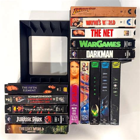 Vhs Tape Wall Mount Modular Storage Rack And Organizer Holds 5 Tapes