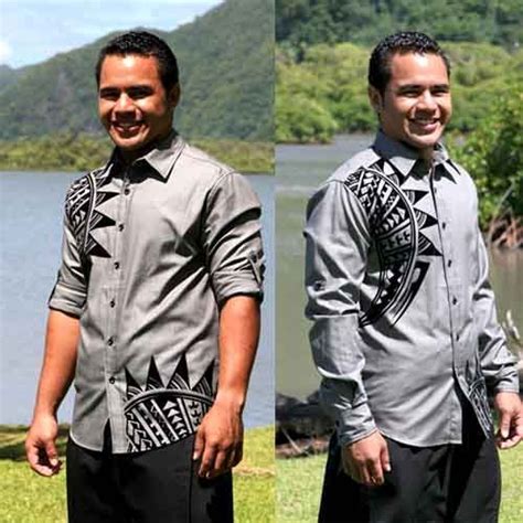 Polynesian Mens Shirt Island Style Clothing Samoan Clothing Shirts