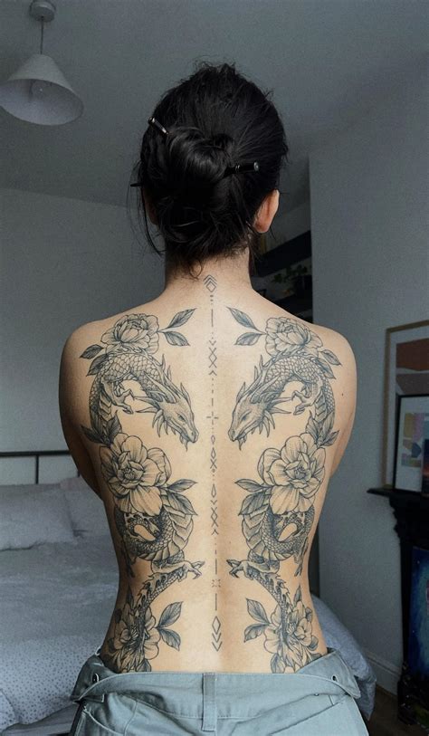 Dragon Back Tattoos Women