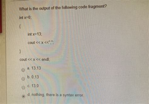 Solved What Is The Output Of The Following Code Float Chegg