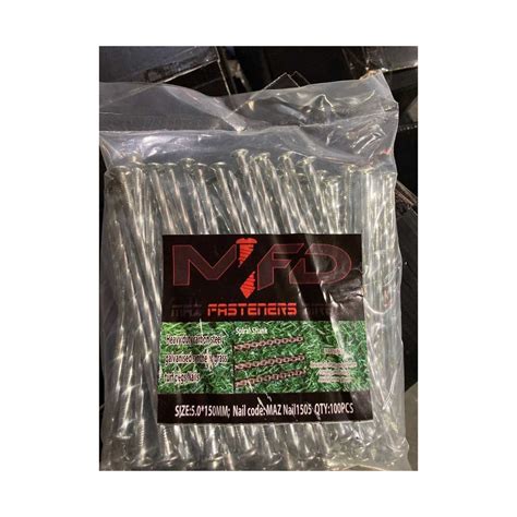 Grass Pin Spiral 5mmx150mm Zp Pack 100 Kangaroo Site Supplies