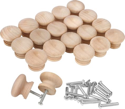 Belle Vous Wooden Door Knobs 20 Pack Natural Wood Drawer Knobs For
