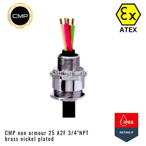 Exd Cable Gland CMP Non Armour A F NPT Brass Nickel Plated Sentra Elektrik