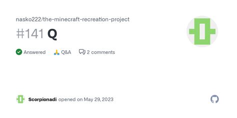 Q Nasko The Minecraft Recreation Project Discussion GitHub