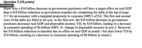Solved Ille Preview Show Why A 10 Billion Decrease In