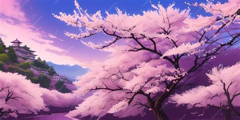 Anime Bosque De Cerezas En Flor Escénico Árboles De Sakura Rosados