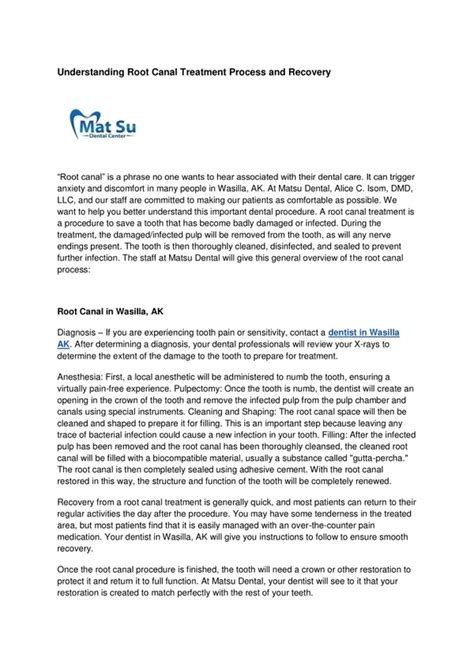 Ppt Understanding Root Canal Treatment Process And Recovery