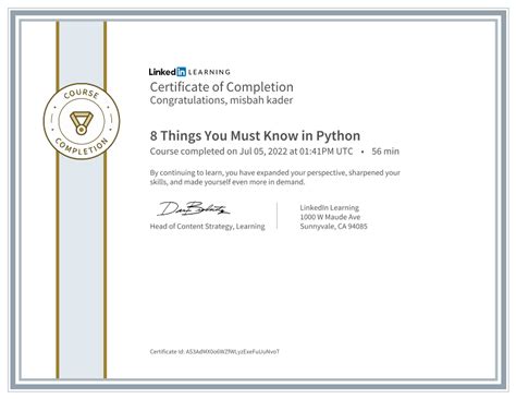Misbah Abdool Kader On Linkedin Certificate Of Completion