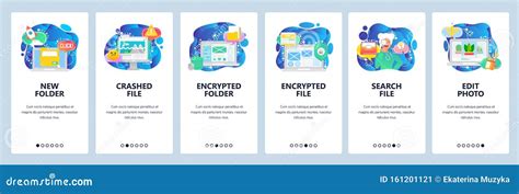 Mobile App Onboarding Screens Computer Security Technology Encrypted
