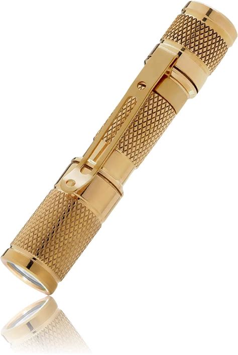 Drop Aaa Brass Flashlight — Edc Mini Pocket Led Torch Ipx 8 Waterproof 3 Modes 15 Oz 110