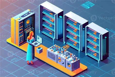 Isometric Big Data Center Concept With Big Data Processing And Storage Of Information