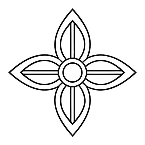 Premium Vector A Crossshaped Ornamental Pattern Featuring A Tiny Circle In The Center And