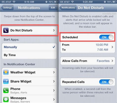 set up “do not disturb” mode on iphone and ipad with schedules