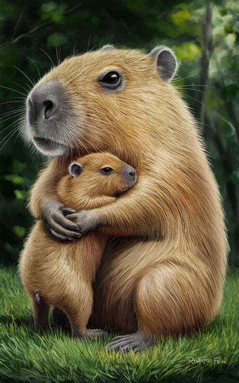 Cute Kawaii Capybara Hugging