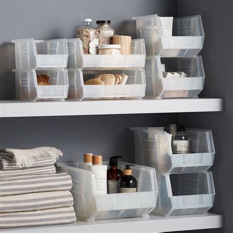 Utility Extra Large Stackable Plastic Bins The Container Store