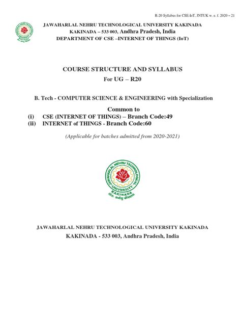 Cse Iot 2 1 Sem Csand Syllabus Ug R20 Pdf Partial Differential Equation Fourier